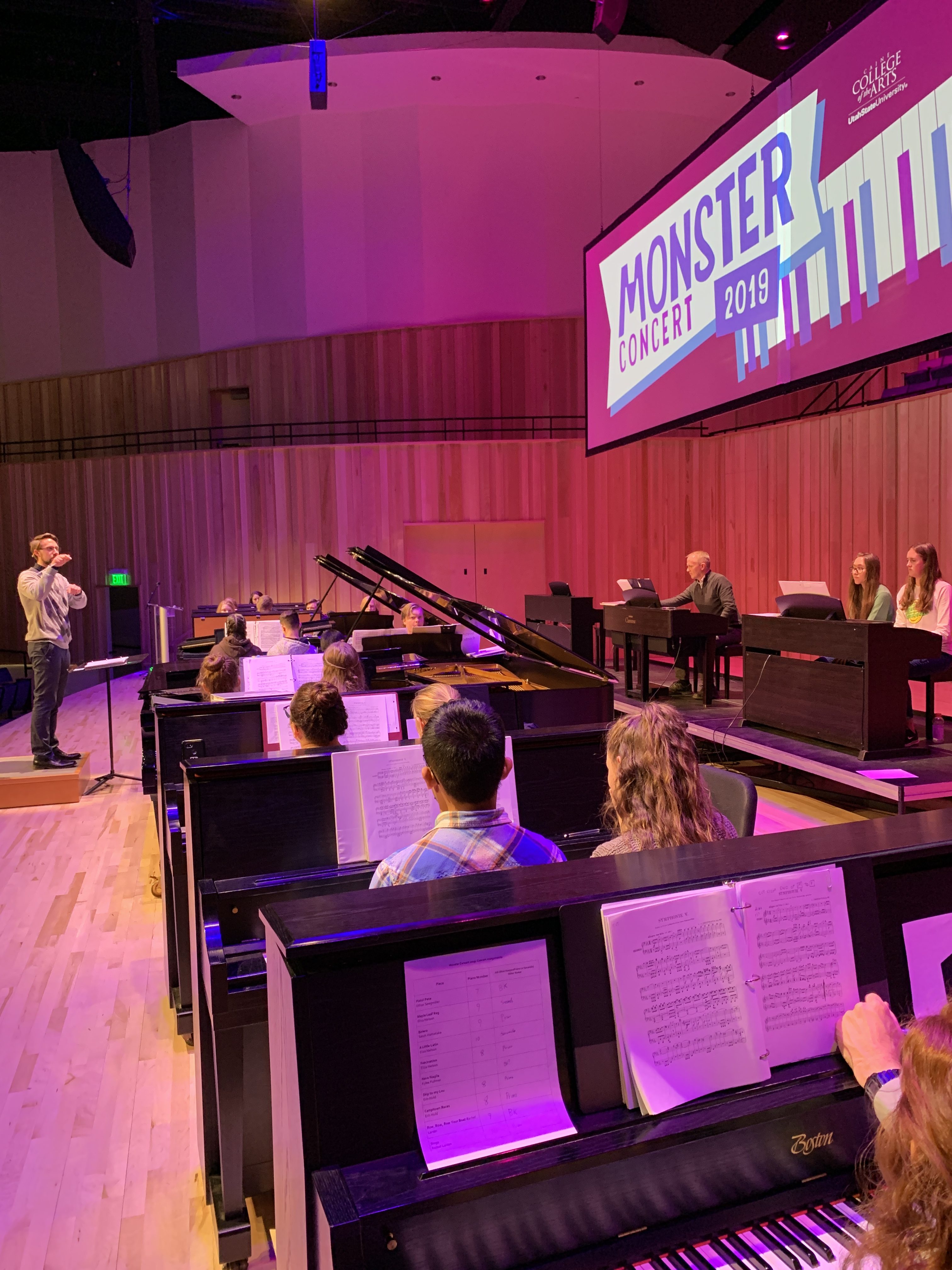 Monster Concert features thirteen pianos, a blue monster and encourages ...