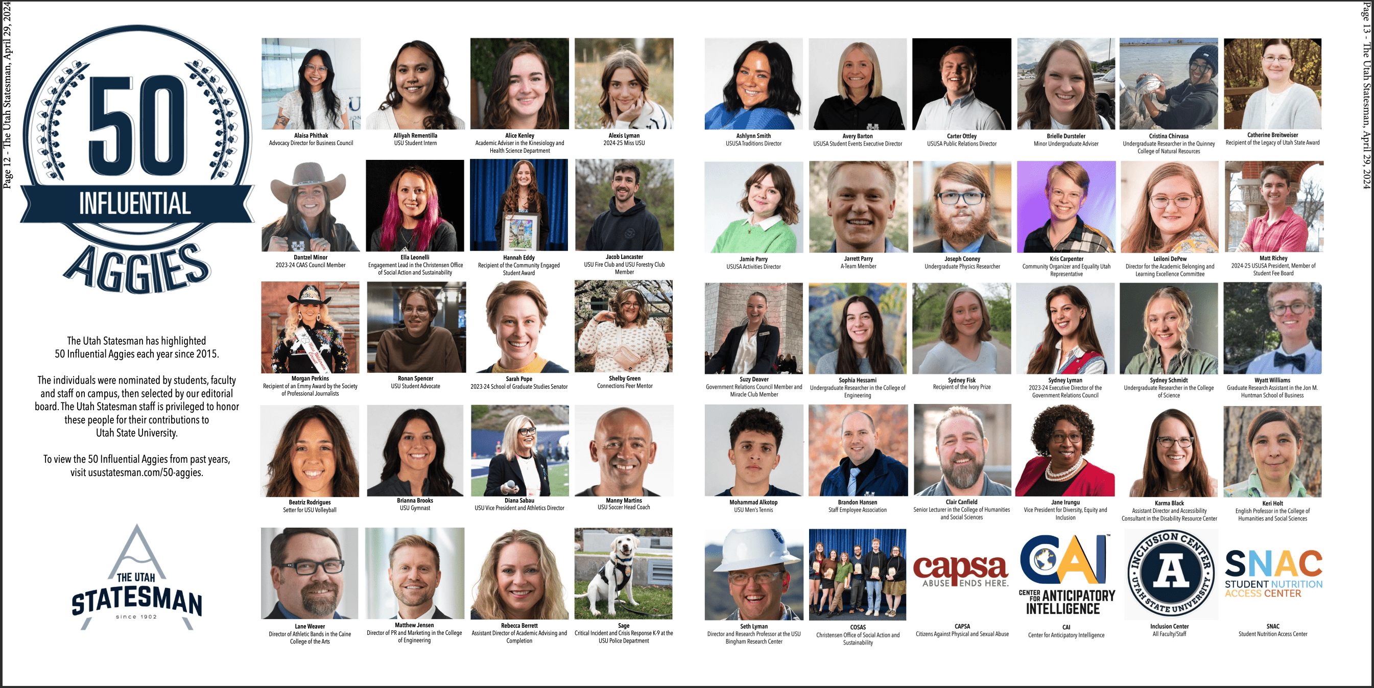 The Statesman's 50 Influential Aggies - The Utah Statesman