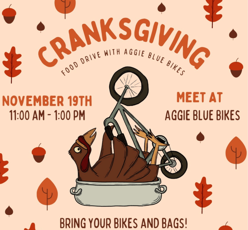Hop on your bike for Aggie Blue Bikes’ annual Cranksgiving - The Utah ...