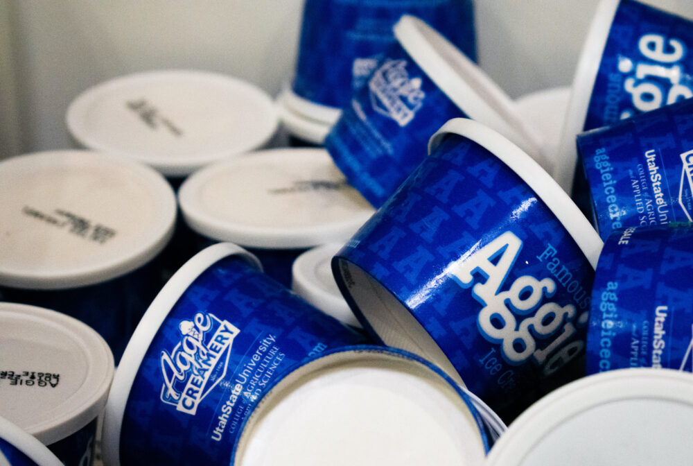 Aggie Ice Cream Day: USU students hand out Aggie Ice Cream at Utah ...