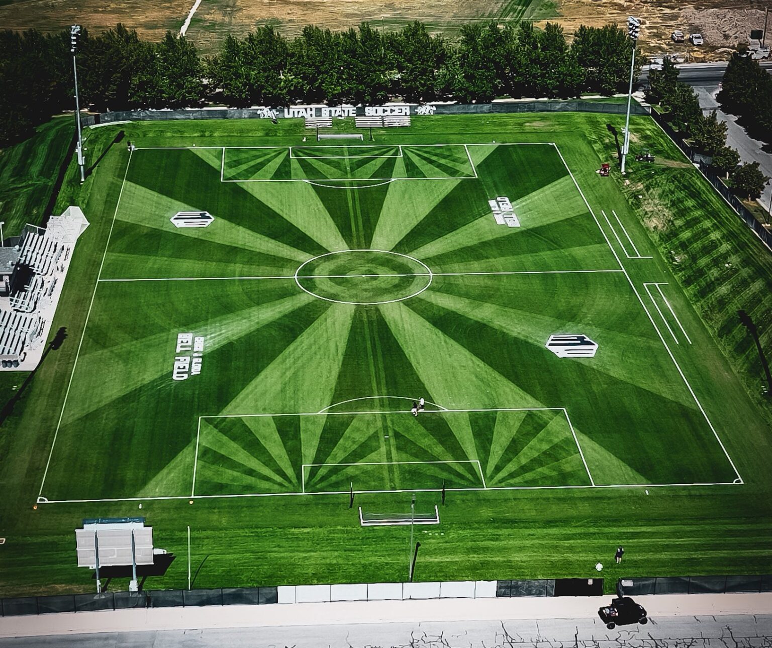 USU grounds crew turns soccer turf into a canvas of Aggie pride - The ...